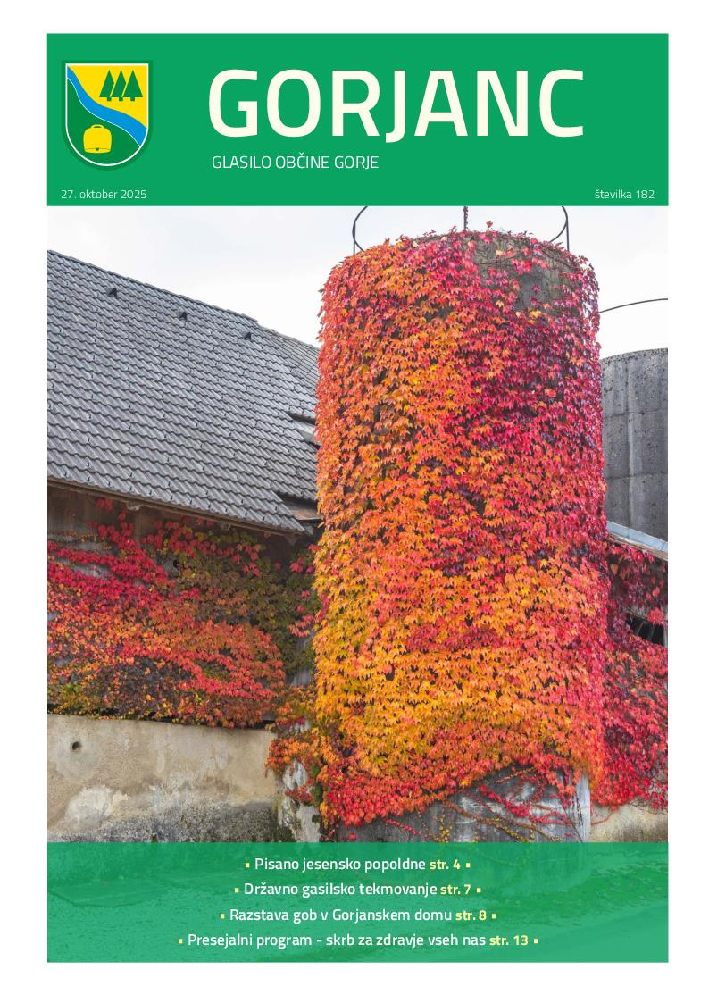 Številka 182, oktober 2025 - gorje.si